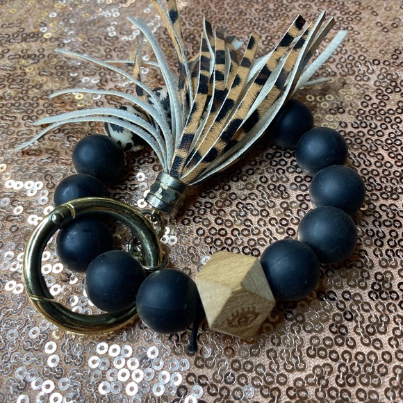 Accessories | Leopard Cheetah Animal Print Bracelet Keychain Key ...